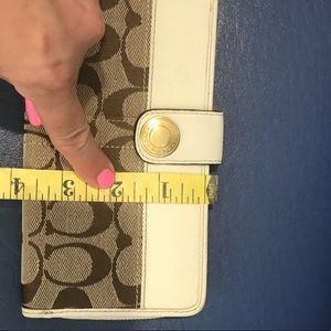 Coach | Bags | Coach Browncream Signature Canvasleather Wallet | Poshmark